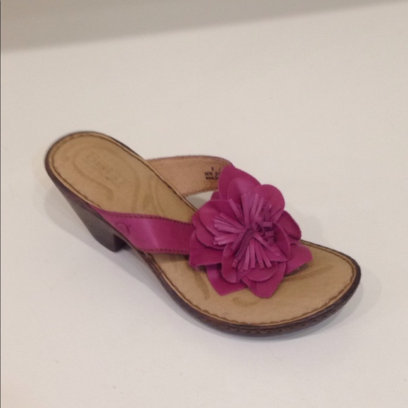 Born | Shoes | Born Hot Pink Large Flower Leather Thong Sandal | Poshmark
